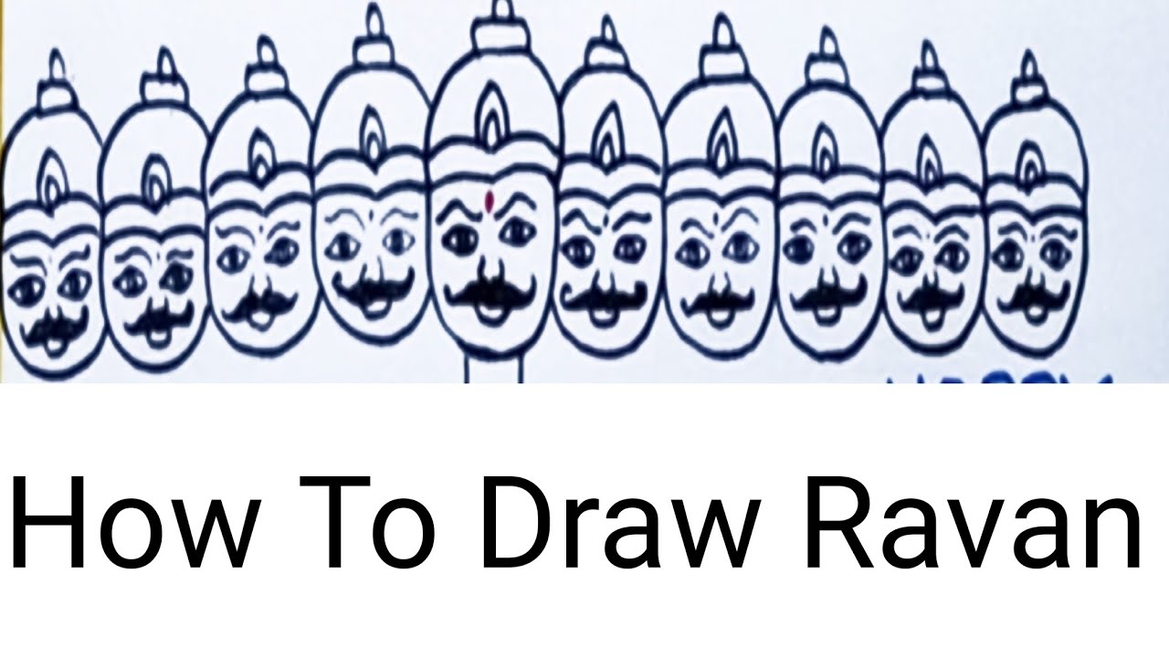 How To Draw Ravan |Ravan Ki Drawing Kaise Banaye |Ravan Drawing With ...