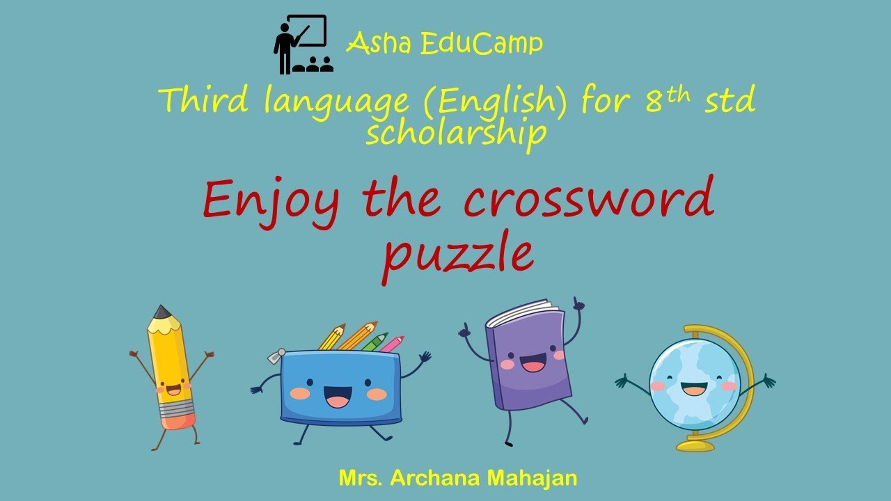 Have a fun with crossword puzzles | For Marathi medium | High school ...