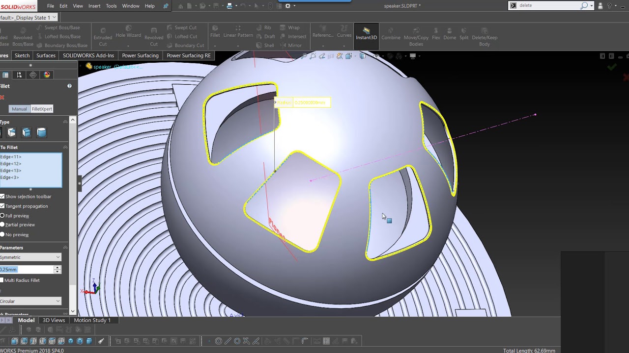 Solidworks speed model: speaker - YouTube