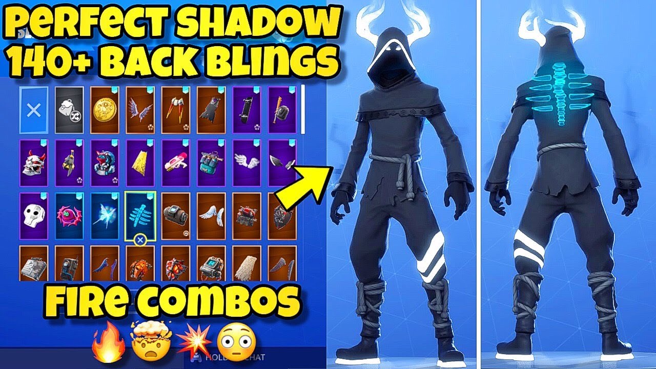 NEW "PERFECT SHADOW" SKIN Showcased With 140+ BACK BLINGS! Fortnite BR ...