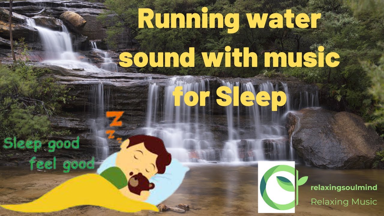 running water sound with music | 5 minutes gentle running water sounds ...