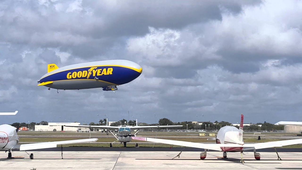 GoodYear Blimp taking off from North Perry Airport - YouTube