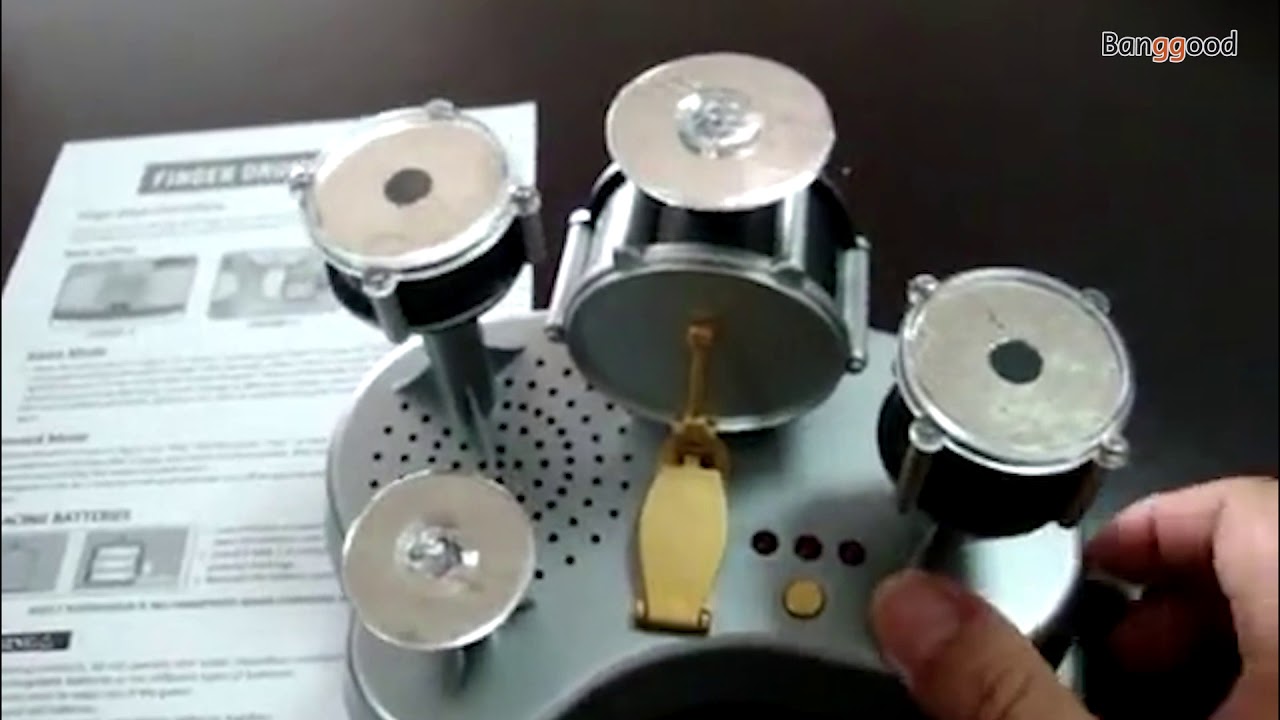 Mini Finger Drum Set Desk Musical Toy Touch Drum with LED Light for ...