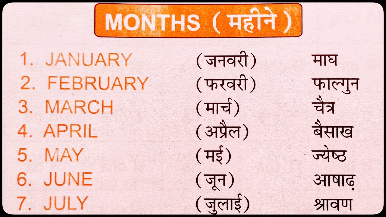 Months name | january february | Mahino ke naam | months name in ...