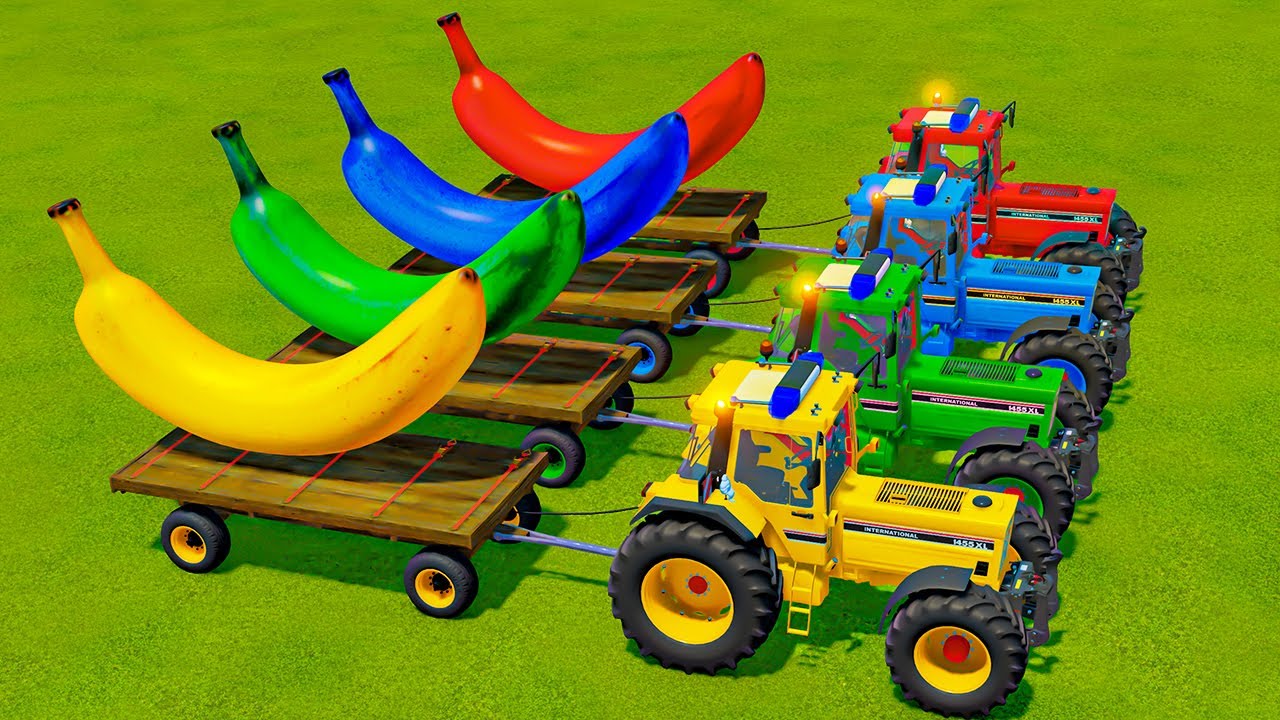 TRANSPORT OF COLORS ! GIANT COLORED BANANA TRANSPORT WITH CASE POLICE ...