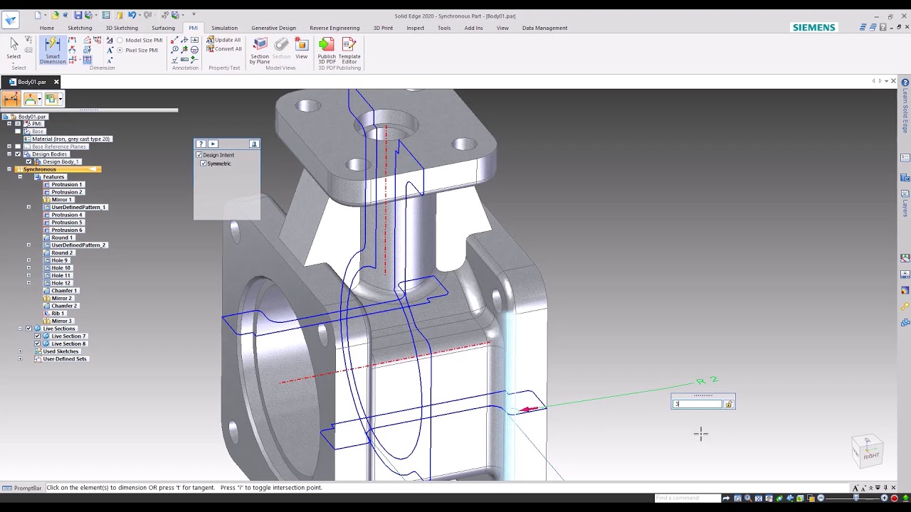 Truques e Dicas Solid Edge: Comando Live Section - YouTube