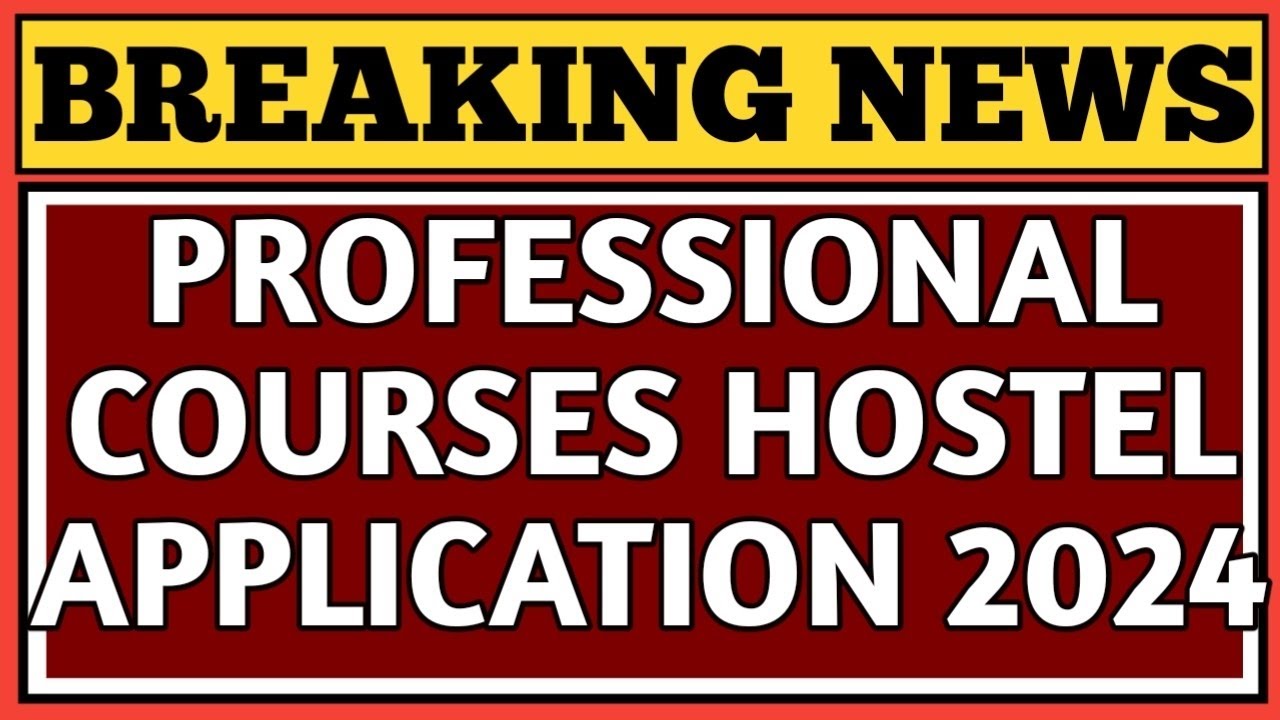 PROFESSIONAL COURSES HOSTEL APPLICATION LINK KARNATAKA 2024 - YouTube