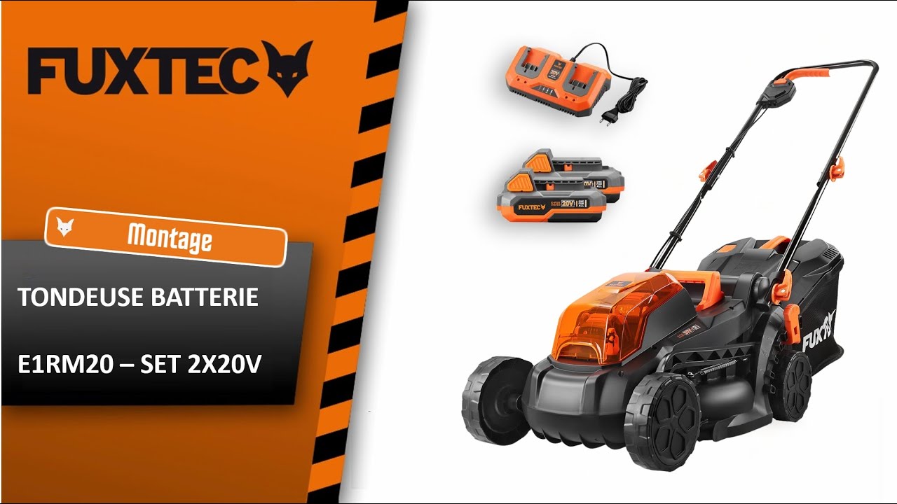 FUXTEC - Tondeuse sur batterie - E1RM20 SET - Montage - YouTube
