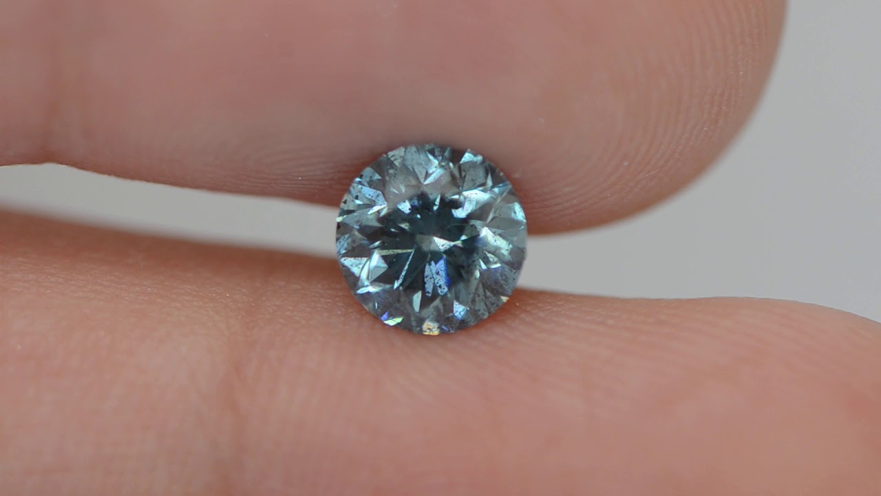 Loose Round Cut Fancy Blue Diamond 1.11 Carat SI2 - YouTube