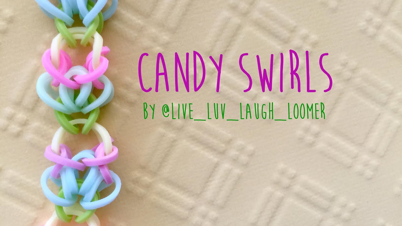Rainbow Loom Bands Candy Swirls by @Liv_Luv_Laugh_Loomer (no hook two ...