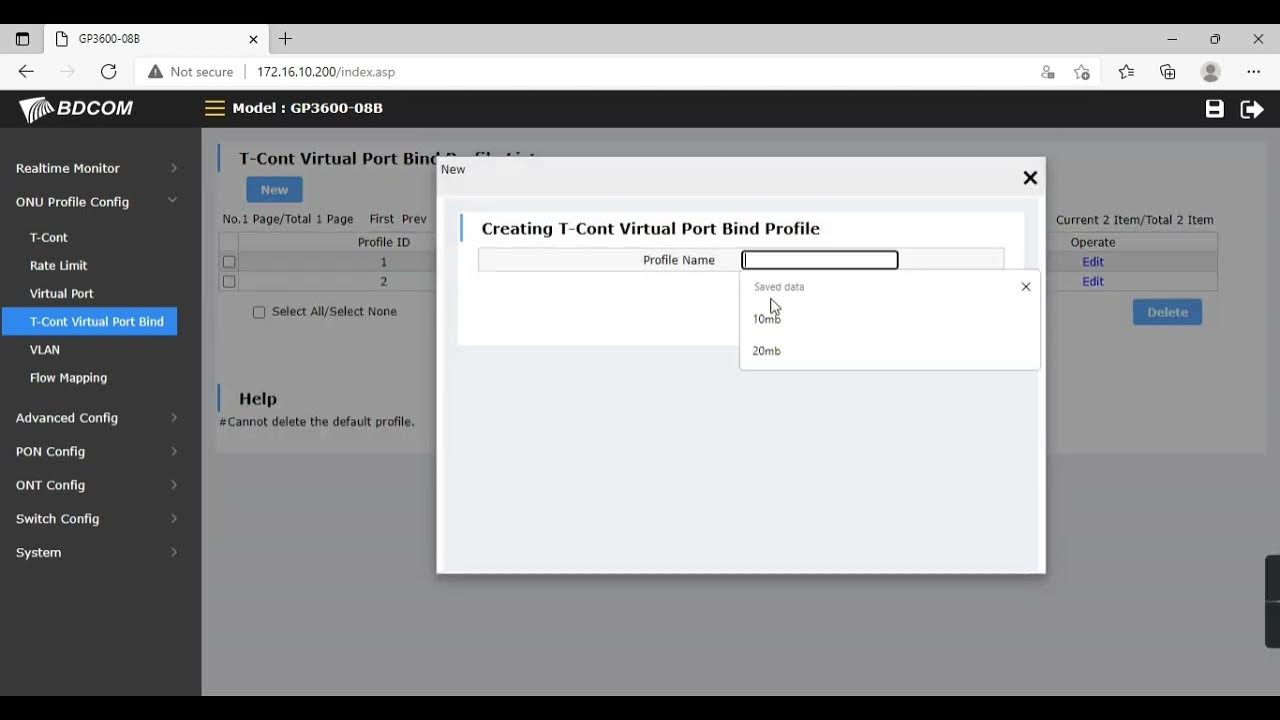BDCOM GPON ONU Upload and Download Rate-Limit Config from OLT GUI Mode (GP3600 Series) - YouTube