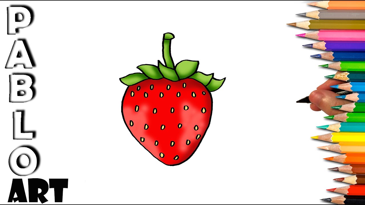 How to draw 🍓 Strawberry fruit | Learn to Draw step by step - YouTube