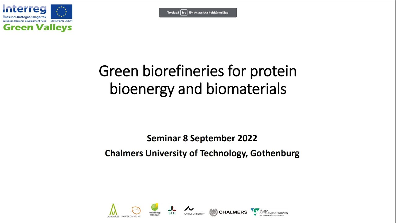 Green Biorefineries for protein – bioenergy and biomaterials - YouTube