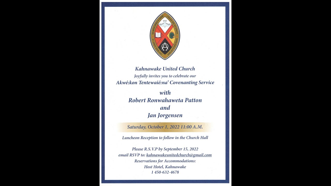 Kahnawake United Church Covenanting Service - YouTube