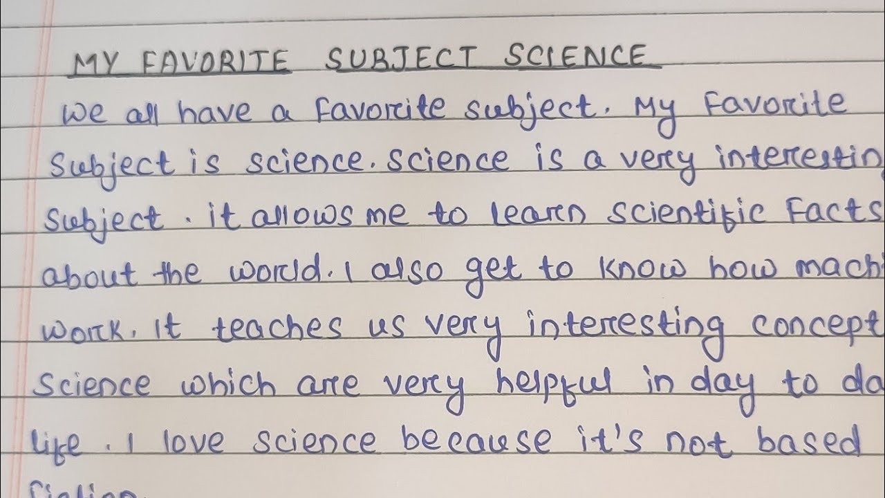 My Favourite Subject essay in english || My Favourite Subject is science || Short paragraph ...