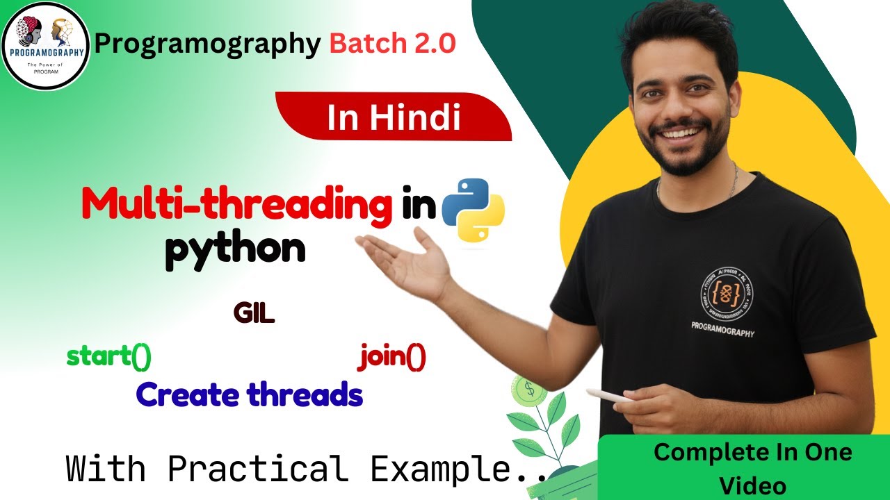 Python Multithreading Tutorial Hindi | Run Multiple Tasks at Same Time ...
