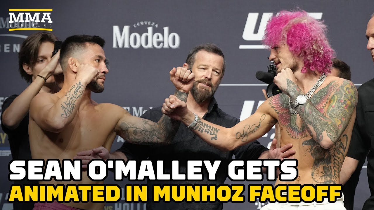 Sean O'Malley Checks Both Watches During Animated Faceoff With Pedro ...