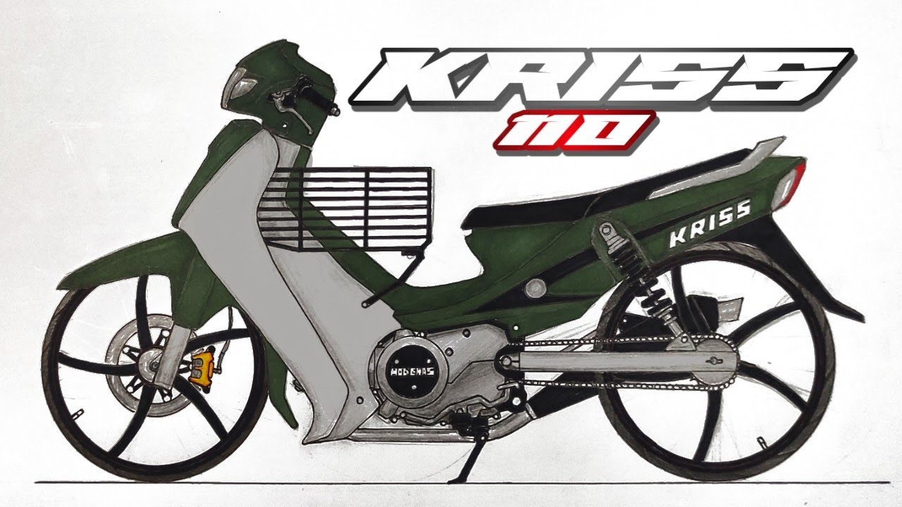 Cara nak lukis motor Kriss || Cara lukis motor Kriss 110 modified - YouTube