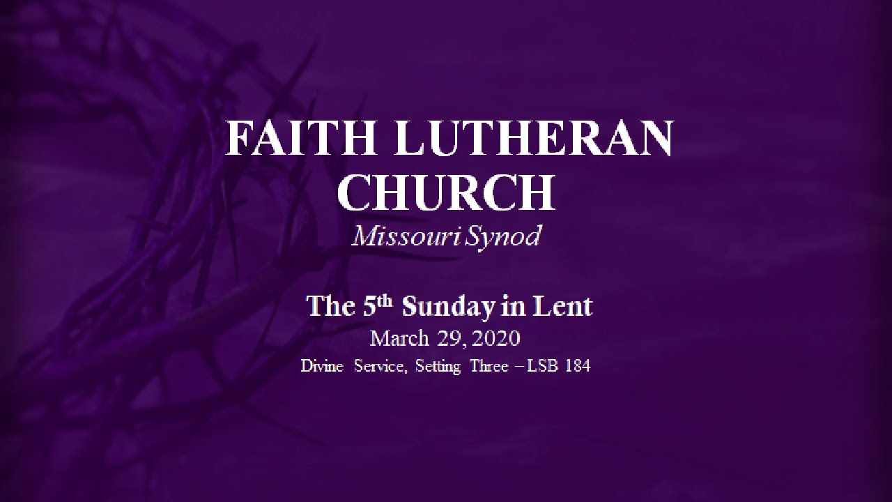 Lent 5 Worship Service 3-29-2020 - YouTube