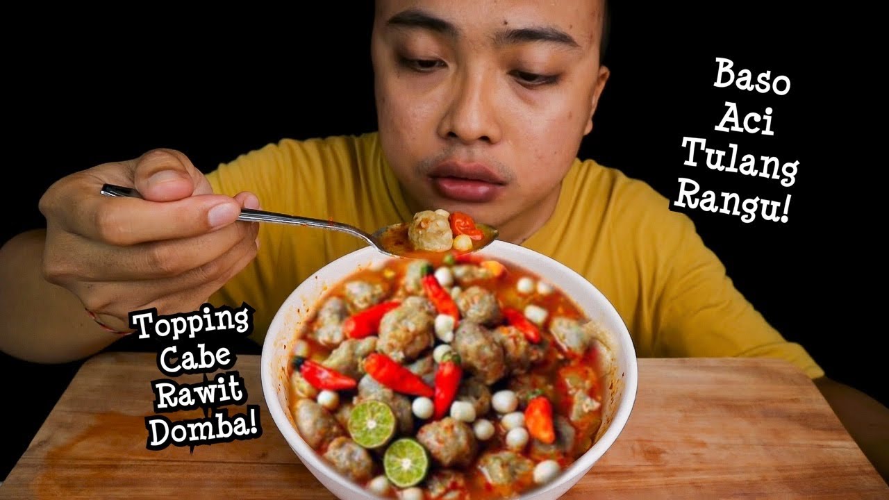 Mukbang Baso Aci Tulang Rangu Sambal Mercon Extra Puluhan Cabe Rawit