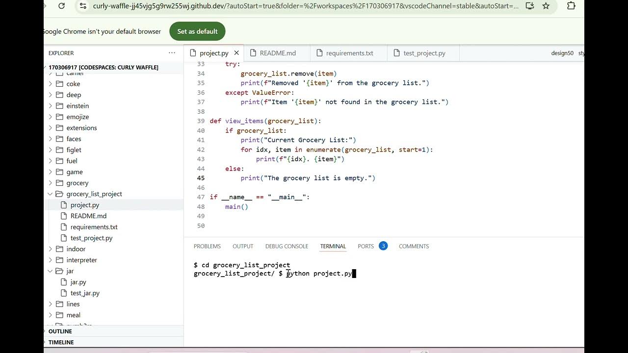 grocery list project - YouTube