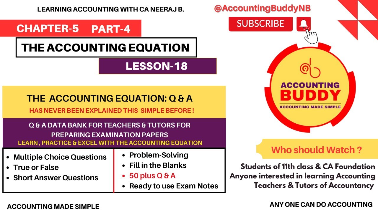 The Accounting Equation | Lesson-18 Chapter-5 Part-4 - YouTube