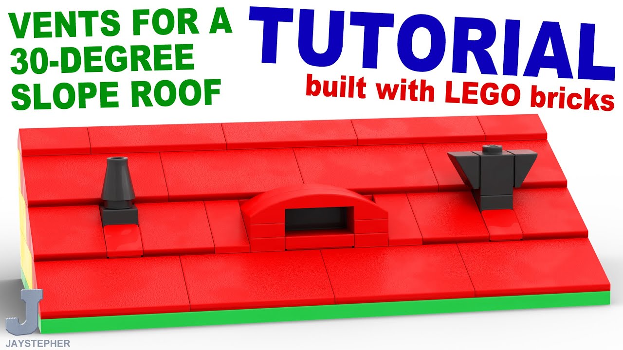 LEGO Tutorial On Three Different Vents For A 30-Degree Roof - YouTube