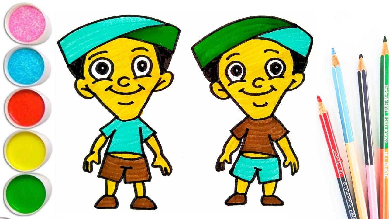 DHOLU & BHOLU #drawing #kidsvideo #kids #easy #cute #dholu #chhotabheem ...