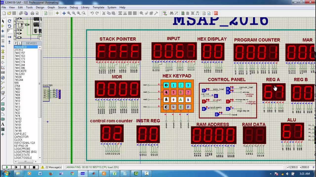 8 bit simple architecture pc in proteus - YouTube