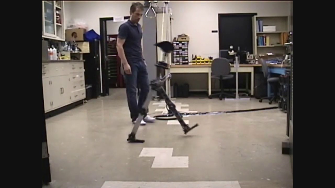 Actuated Dynamic Walking using Switching Impedance Control - YouTube