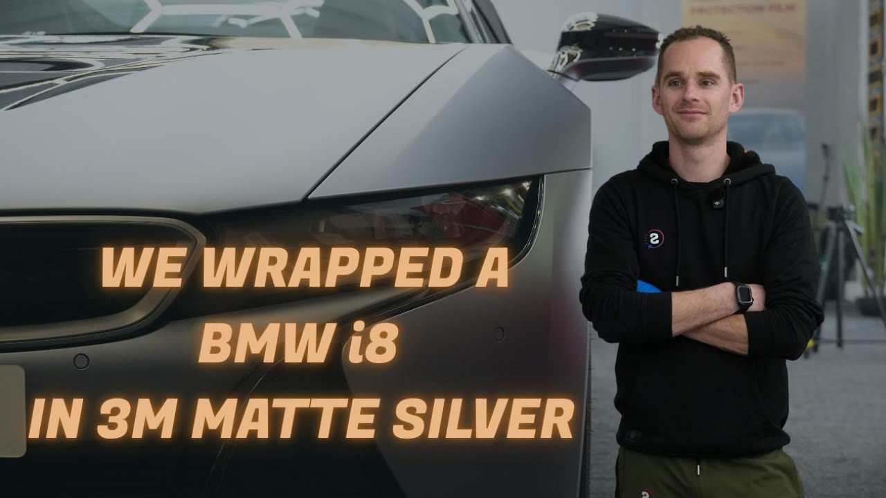 BMW i8 Gets a NEXT LEVEL Wrap! 3M Matte Silver Vinyl Wrapping - YouTube