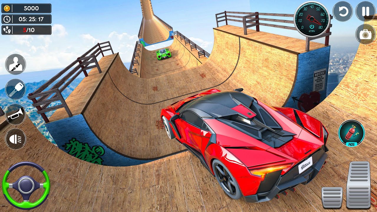 Mega Ramp Car Stunts Car Races stuck in textures. - YouTube