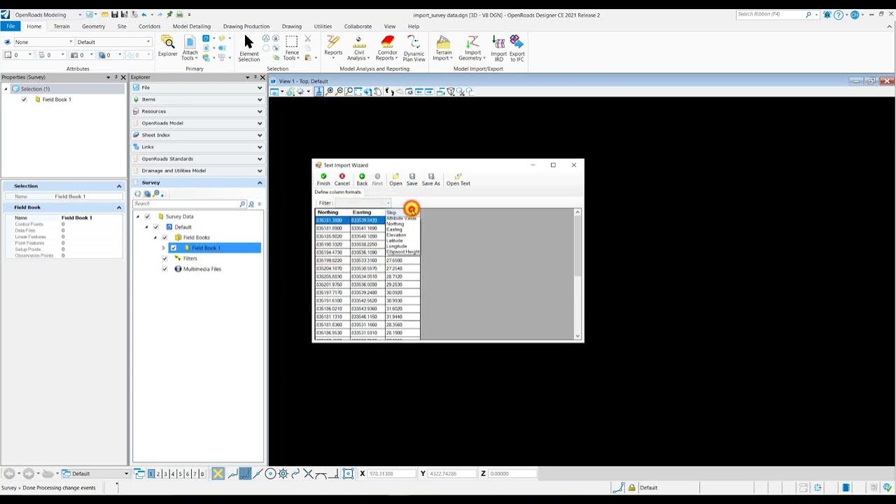OpenRoads - Import and Annotate Survey Data - YouTube