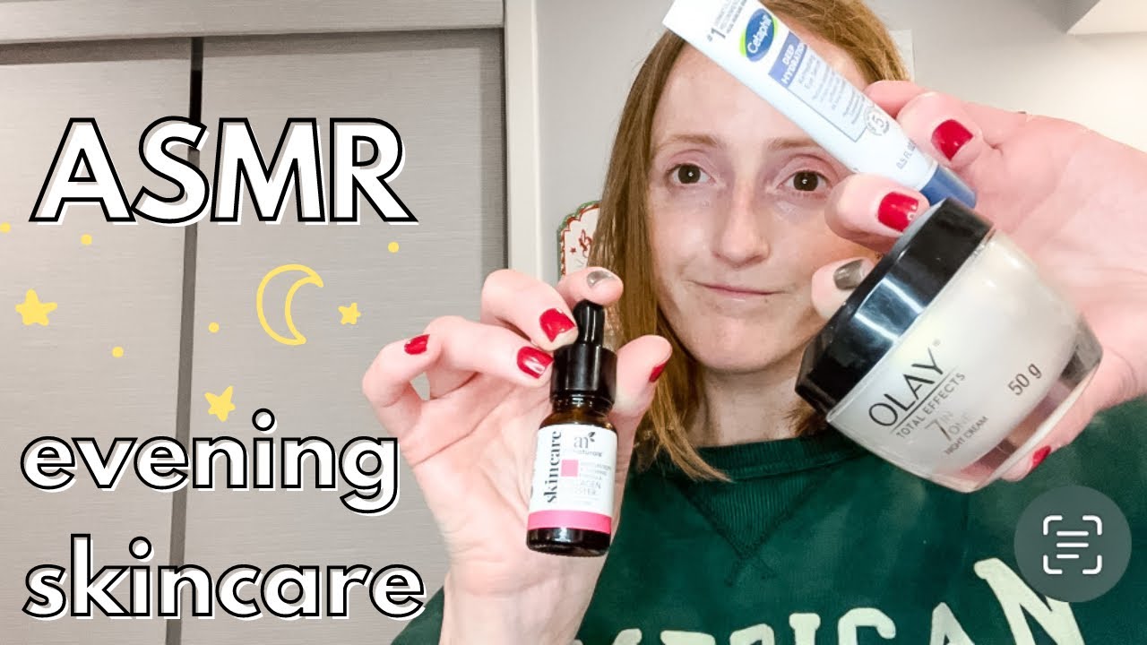 ASMR evening skincare routine | whispering 🌙 - YouTube