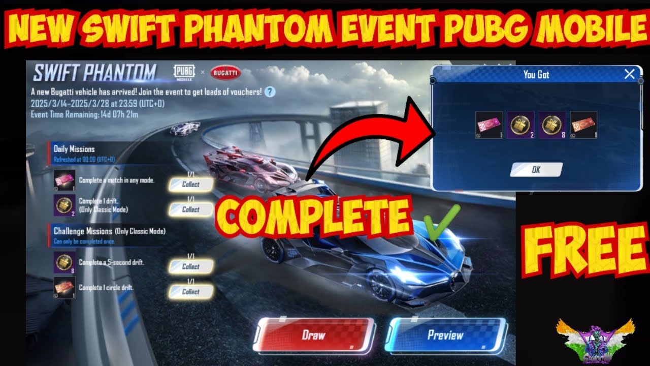 NEW SWIFT PHANTOM EVENT IN PUBG MOBILE || HOW TO COMPLETE 1 CIRCLE ...