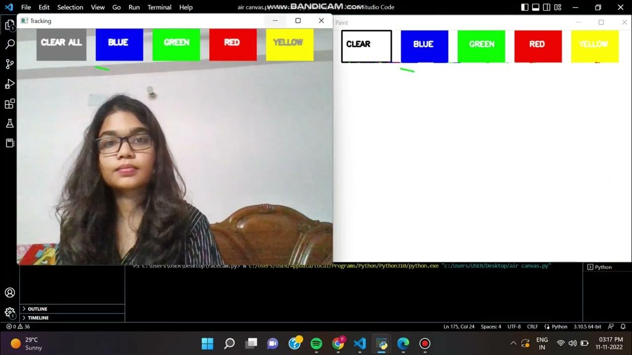 Air-canvas by Python OpenCV by Falguni, Ishika, Aparajita, Ankita - YouTube