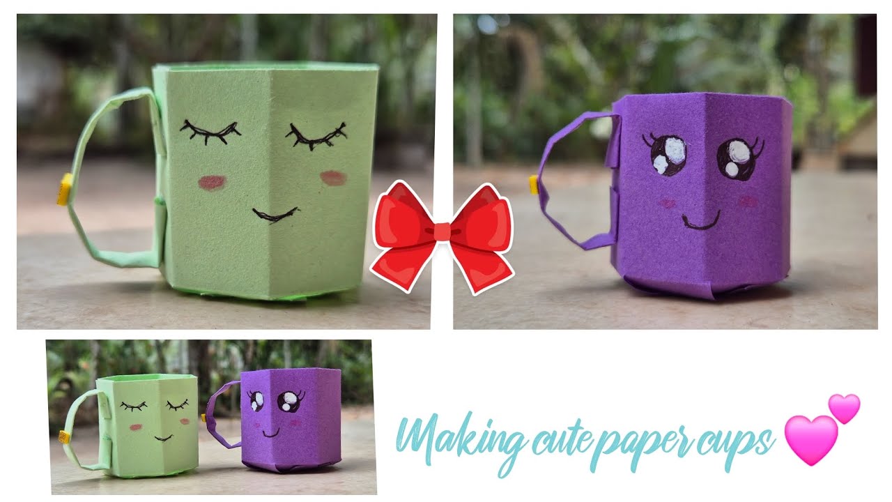 Making cute paper cups 💖 | #cutecups #craftideas #teacup | - YouTube