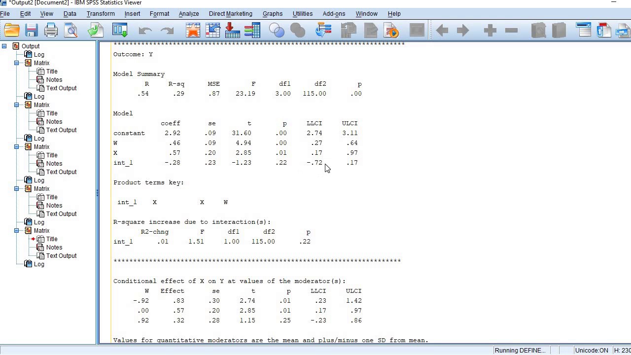 Moderation Test with PROCESS - Model 1 - YouTube