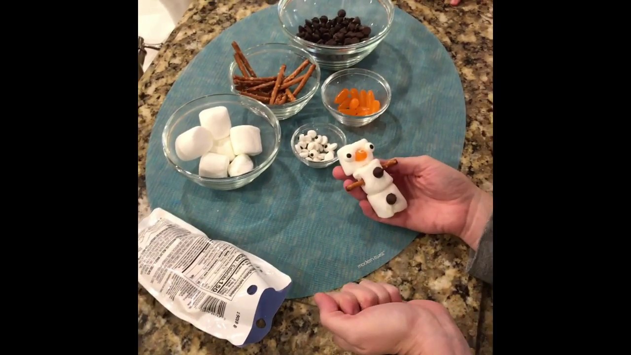 Marshmallow Snowman Craft - YouTube