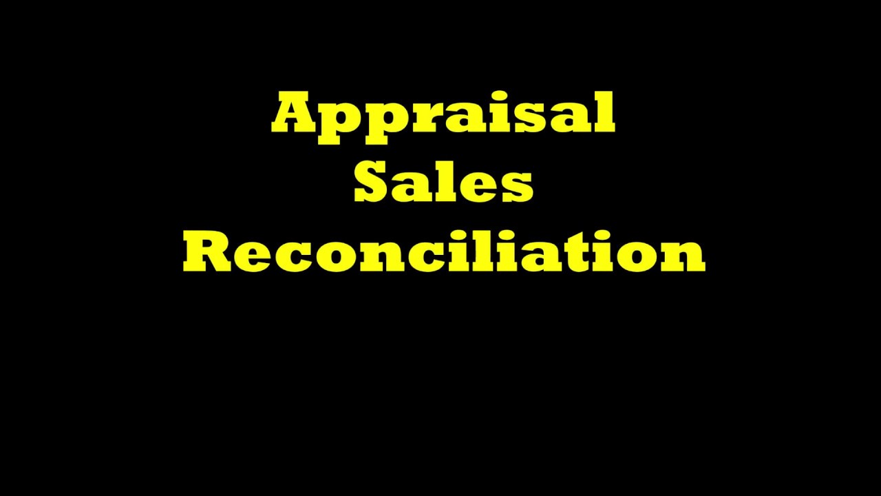 Appraisal Exam: Reconciliation VOCAB - YouTube