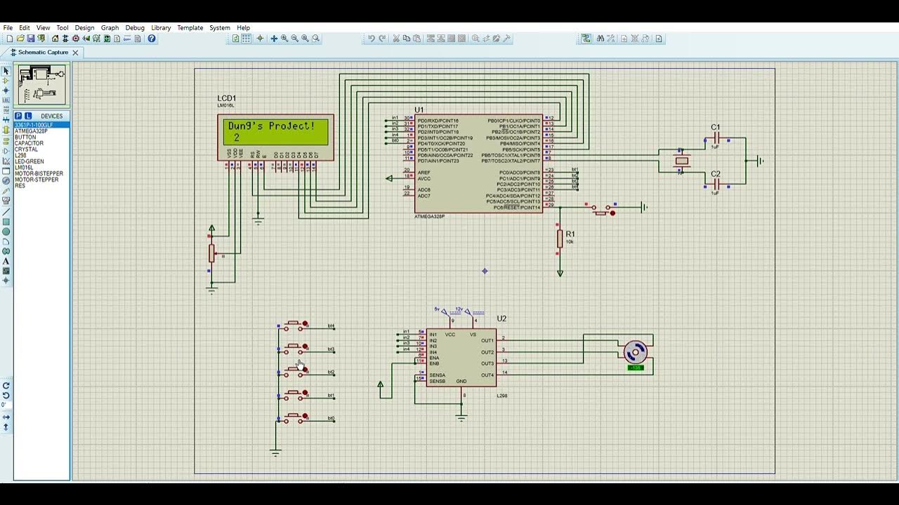 Điều khiển động cơ bước bằng atmega328p và l298n (Atmega328p controll stepper motor) - YouTube