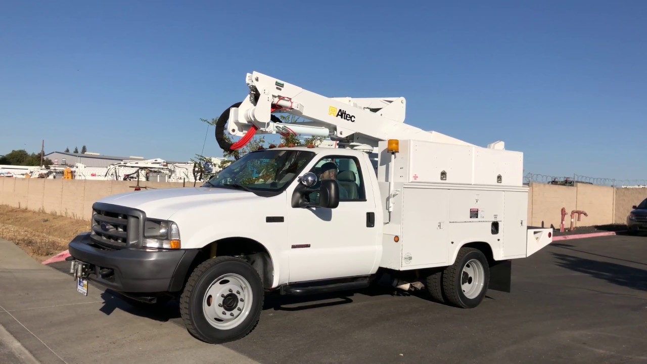 2003 Ford F550 4x4 Altec AT37-G 42' Articulated Bucket Truck - YouTube