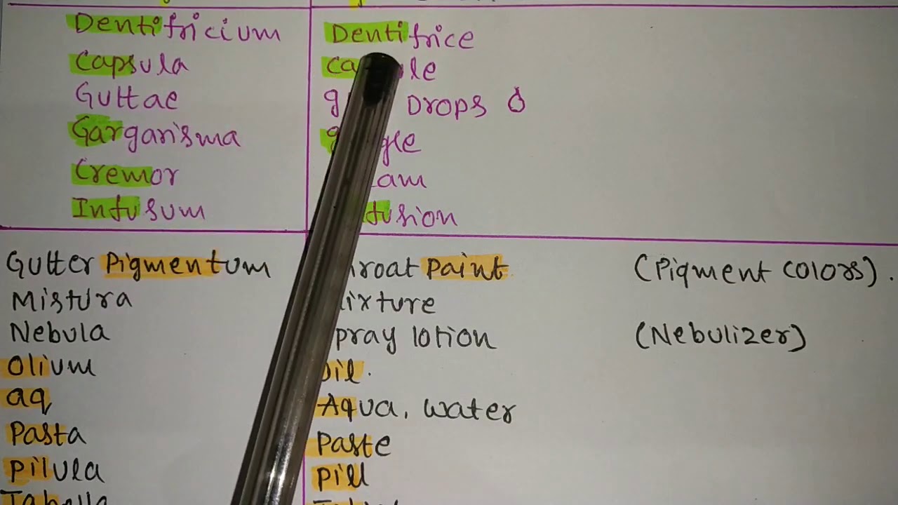 Part 1 Latin Terms (1) Simple Notes - YouTube