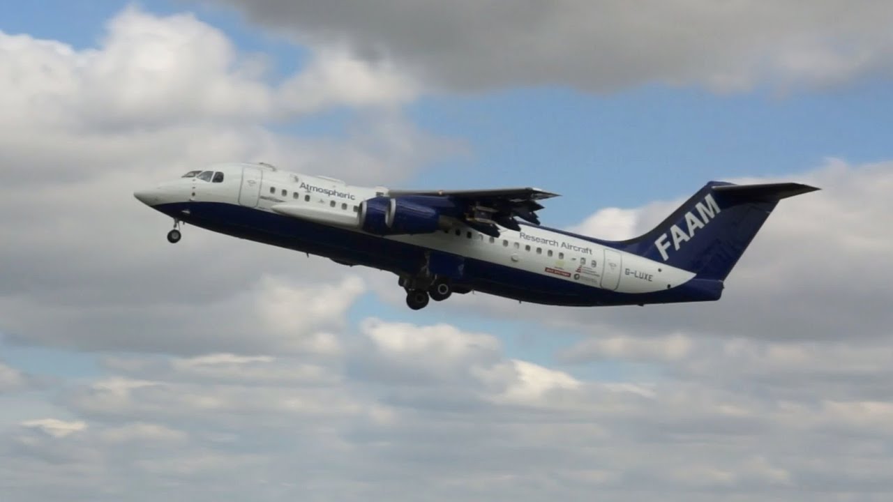 FAAM British Aerospace BAE-146-301ARA G-LUXE departure on Monday RIAT ...