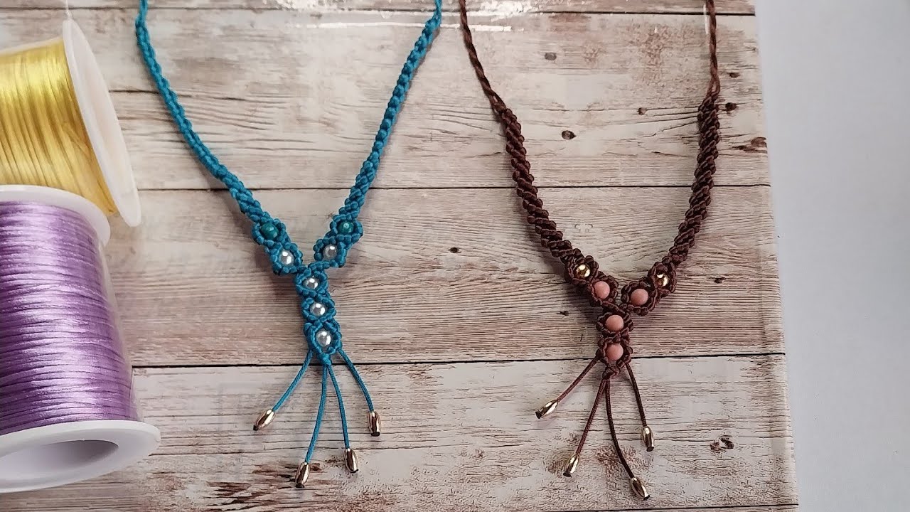 COLLAR EN MACRAME FACIL DE HACER. IDEAL VERANO. - YouTube