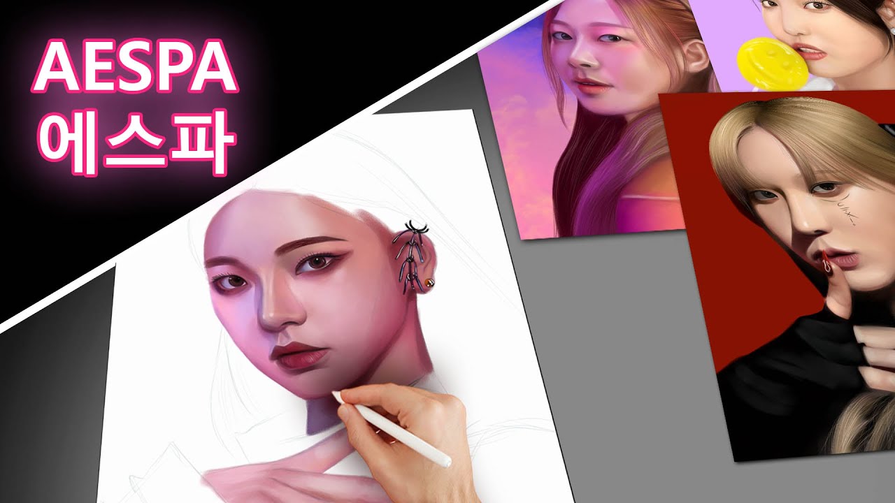 Drawing Aespa | 에스파 | Karina | Winter | Giselle | Ningning - YouTube
