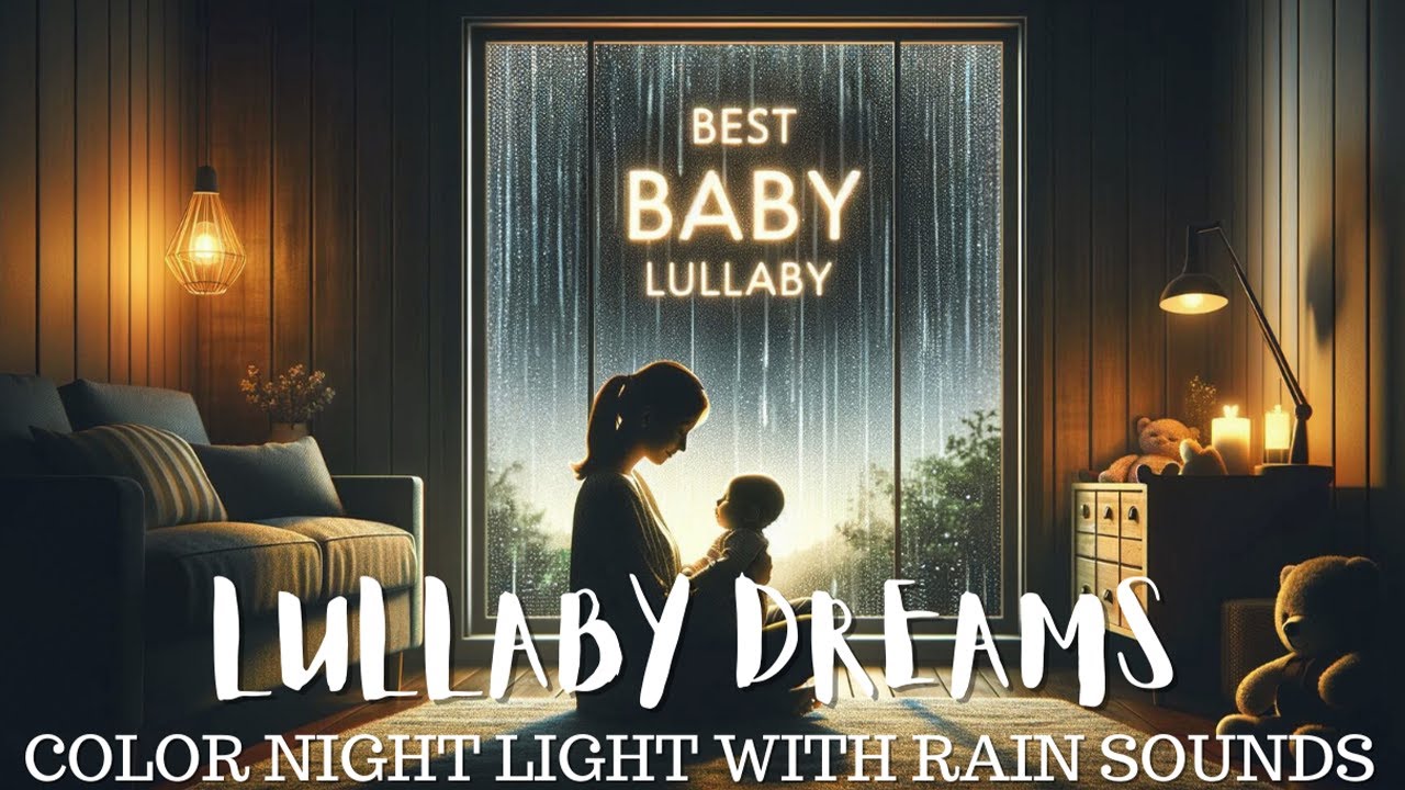 Gentle Haven with Rain🌧️🌃Green Night Light 🌃 Best Lullabies - YouTube