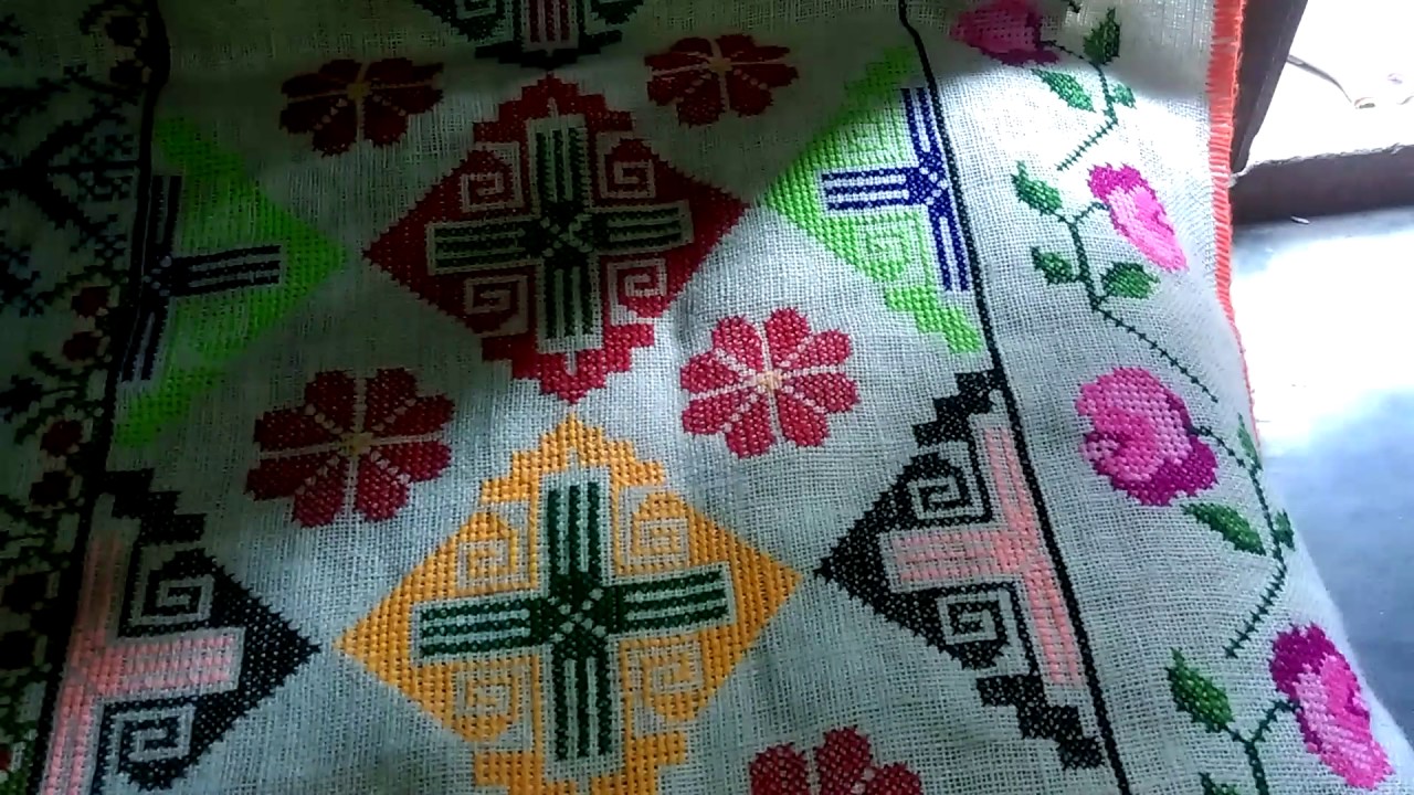 Cross Stith Design Floor Mat. - YouTube