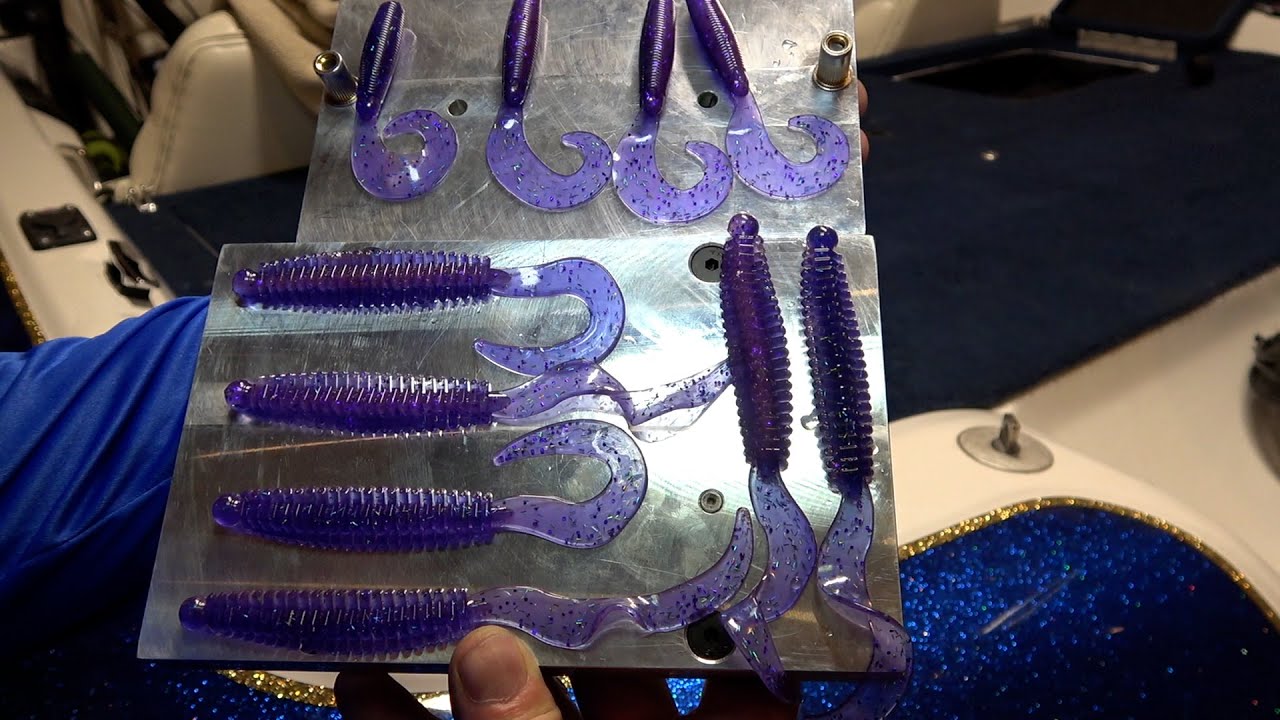 Shooting Junebug Custom Curly Tails & Zip Worms | Making Soft Plastic Baits in the Garage ...