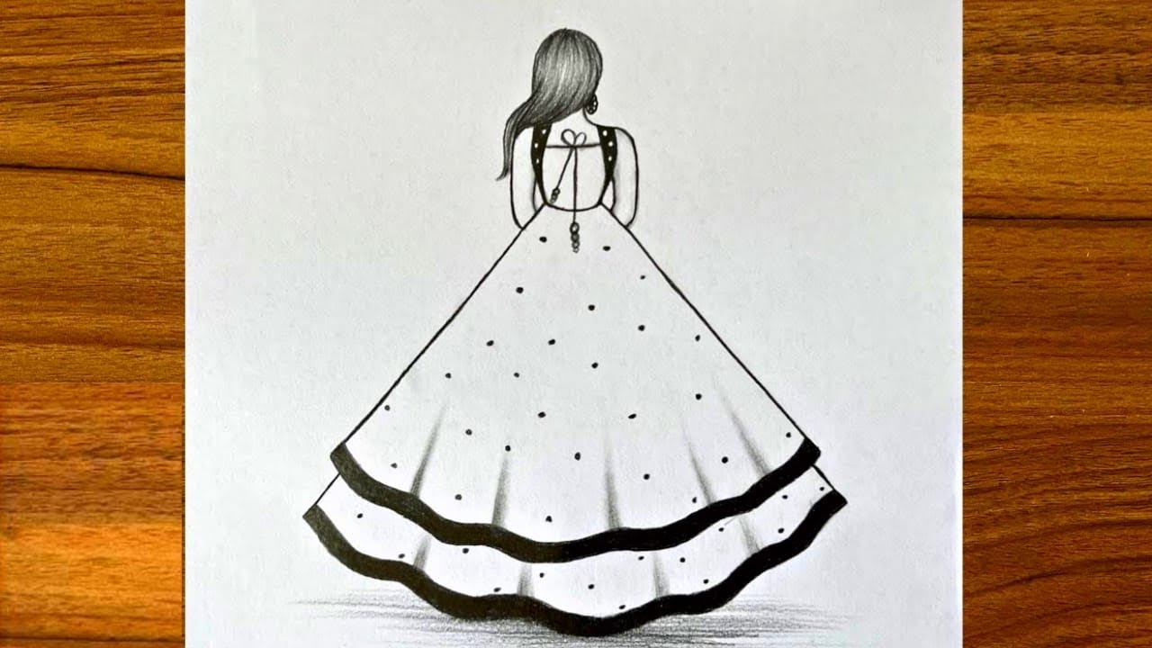 Girl back side drawing | how to draw a girl step by step | easy drawing ...